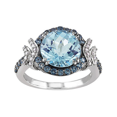 Click here for Genuine Blue Topaz and 1/8 CT. T.W. Diamond Sterli... prices