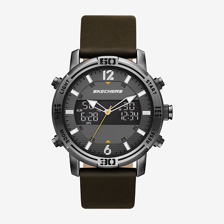 Click here for Skechers Mens Chronograph Brown Leather Strap Watc... prices