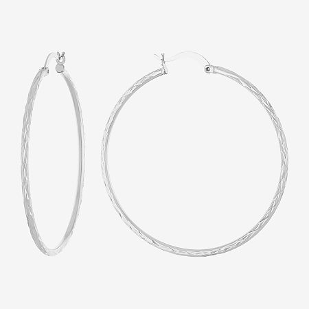 Click here for Silver Reflections Pure Silver Over Brass Hoop Ear... prices