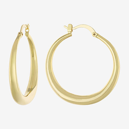 Click here for Silver Reflections 14K Gold Over Brass Hoop Earrin... prices