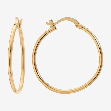 Click here for Silver Reflections 14K Gold Over Brass Hoop Earrin... prices