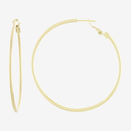 Click here for Silver Reflections 14K Gold Over Brass Hoop Earrin... prices