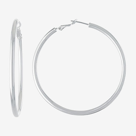 Click here for Silver Reflections Pure Silver Over Brass Hoop Ear... prices