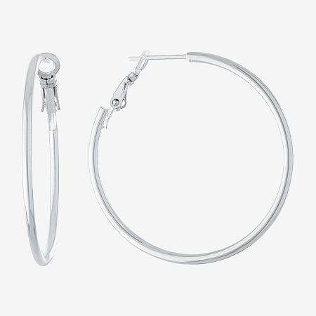 Click here for Athra Fine Silver Plated 30mm Round Tube Hoop Earr... prices