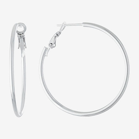Click here for Silver Reflections Pure Silver Over Brass Hoop Ear... prices