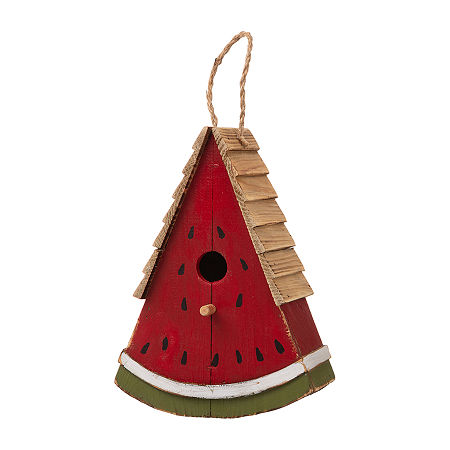 Glitzhome Distressed Watermelon Birdhouse  11 - Red