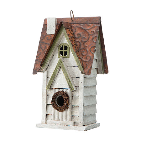 Click here for Glitzhome 12in Distressed Solid Wood Bird House  O... prices