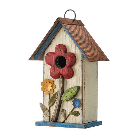 Click here for Glitzhome 10.25in Distressed Solid Wood Bird House... prices