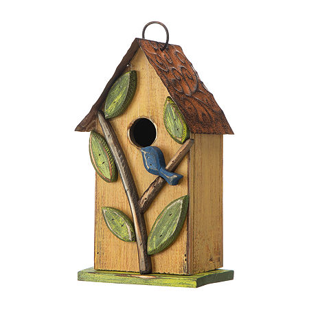 Click here for Glitzhome 9.75in Distressed Solid Wood Bird House... prices