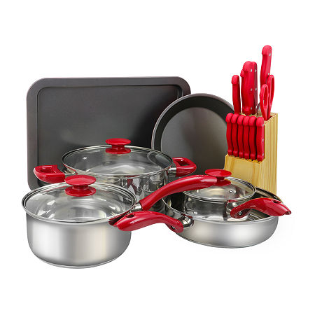Click here for MegaChef 22-Pc Aluminum Cookware Set  One Size  Re... prices