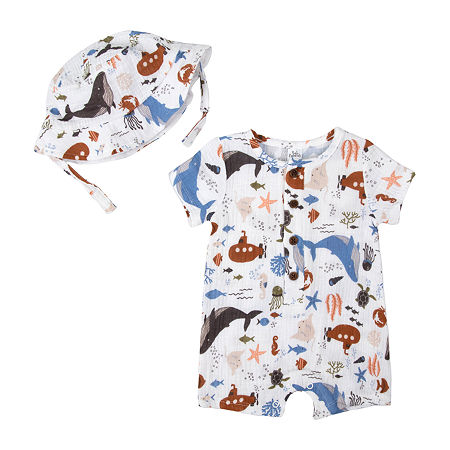 Click here for Baby Essentials Baby Boys Short Sleeve 2-pc. Rompe... prices