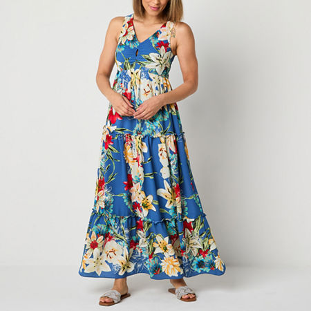 Click here for Danny & Nicole Womens Sleeveless Floral Maxi Dress... prices