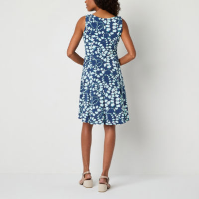 Perceptions Womens Floral Jacket Dress, Color: White Denim - JCPenney