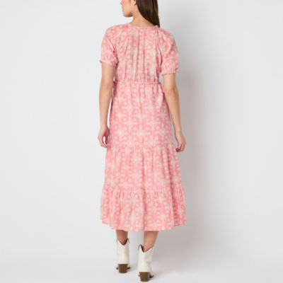 Frye and Co. Womens Short Sleeve Maxi Dress, Color: Mauve Glow Combo ...