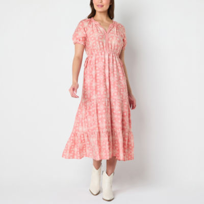 Frye and Co. Womens Short Sleeve Maxi Dress, Color: Mauve Glow Combo ...