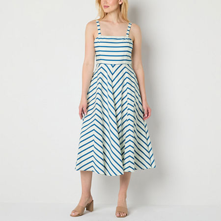 Click here for Danny & Nicole Womens Sleeveless Striped Midi Fit... prices