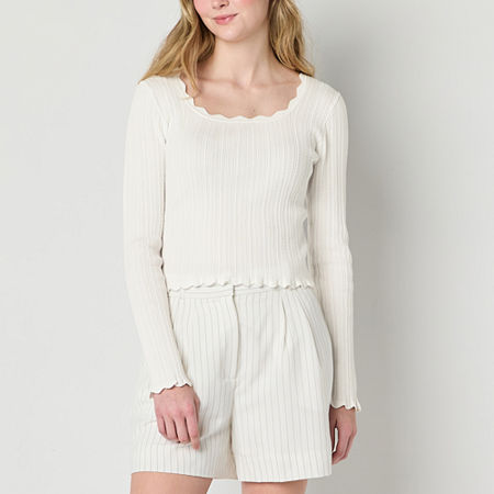 Click here for by&by Juniors Womens Scallop Neck Long Sleeve Pull... prices