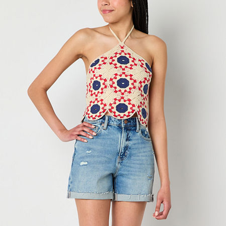 Click here for Arizona Crochet Womens Juniors Halter Neck 3/4 Sle... prices