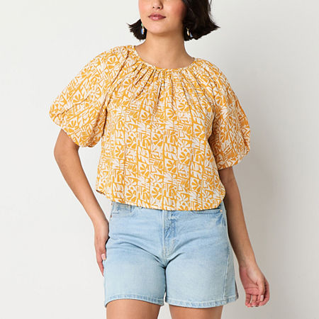 Click here for a.n.a Womens Round Neck Elbow Sleeve Blouse  Petit... prices