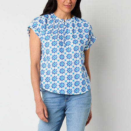 Click here for St. Johns Bay Womens Split Crew Neck Short Sleeve... prices