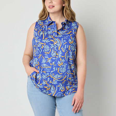 Click here for St. Johns Bay Womens Sleeveless Regular Fit Plus B... prices
