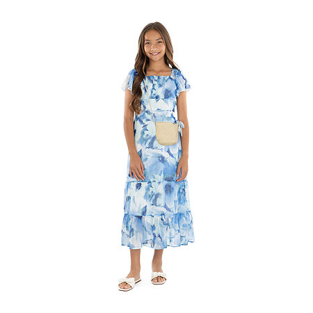 Click here for Speechless Big Kid Girls Flutter Floral Maxi Dress... prices