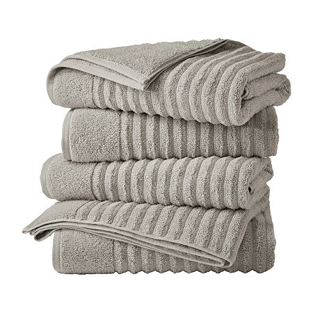 Click here for Linery Ribbed Cotton 4-pc. Quick Dry Bath Towel  O... prices