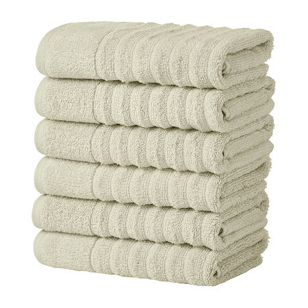 Click here for Linery Ribbed Cotton 6-pc. Hand Towel  One Size  P... prices