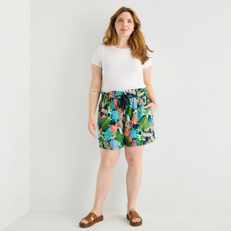 Click here for St. Johns Bay Womens Plus Pull-On Short  2x  Blue prices