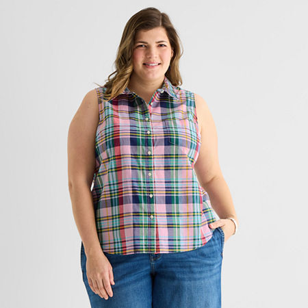 Click here for St. Johns Bay Womens Plus Sleeveless Classic Fit B... prices