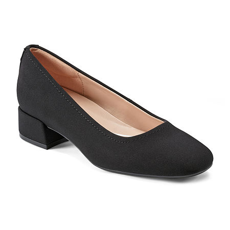 Easy Spirit Womens Jain eFlex Low Block Heel Pumps - Black