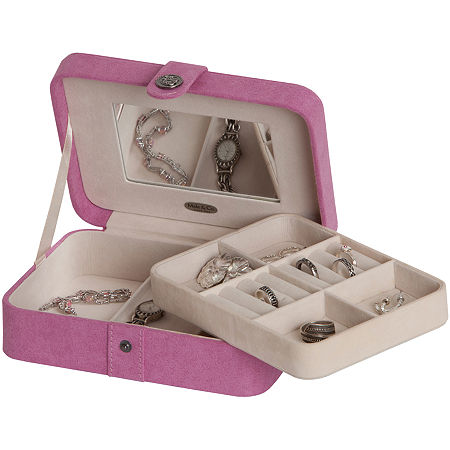 Click here for Mele and Co Giana Plush Fabric Pink Jewelry Travel... prices