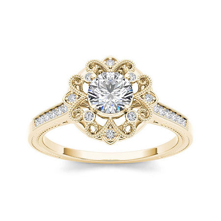 Click here for 1/2 CT.T.W. Natural Diamond 14K Yellow Gold Engage... prices