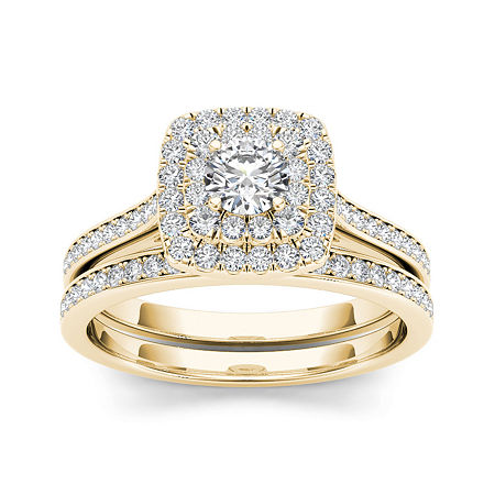 Click here for 3/4 CT. T.W. Diamond 10K Yellow Gold Bridal Ring S... prices