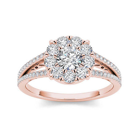 Click here for 1 CT.T.W. Natural Diamond Cluster 10K Rose Gold En... prices