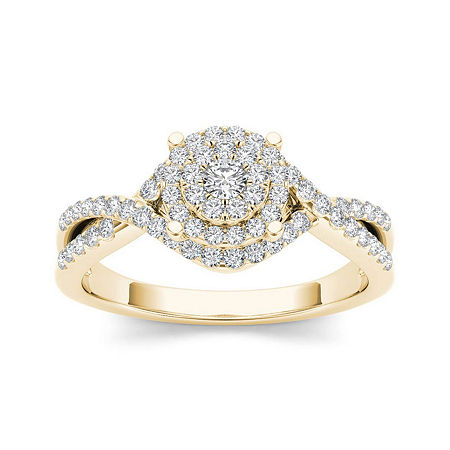 Click here for 1/2 CT. T.W. Diamond 10K Yellow Gold Engagement Ri... prices