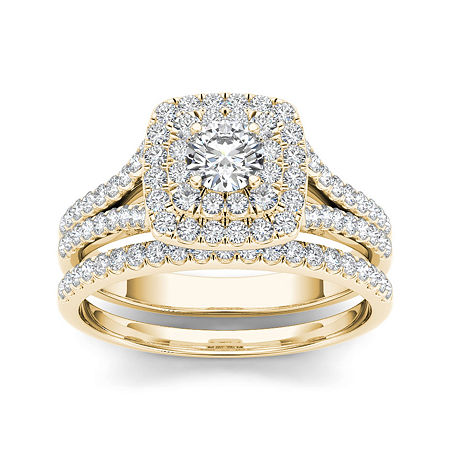 Click here for 1 CT.T.W. Natural Diamond 10K Yellow Gold Bridal R... prices