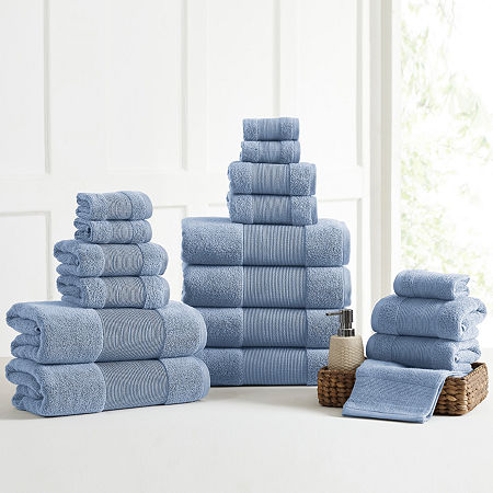 Click here for Aircloud 18-pc. Solid Bath Towel Set  One Size  Bl... prices