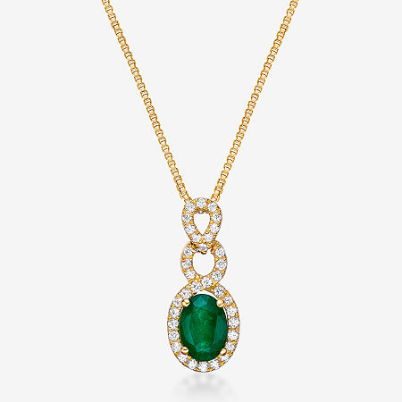 Click here for Womens 1/5 CT. Genuine Green Emerald 10K Gold 18 I... prices