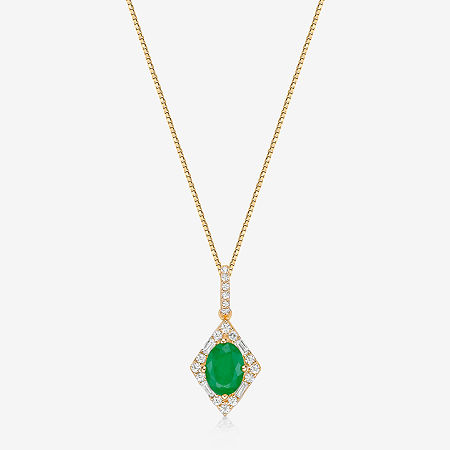 Click here for Womens 1/5 CT. Genuine Green Emerald 10K Gold 18 I... prices