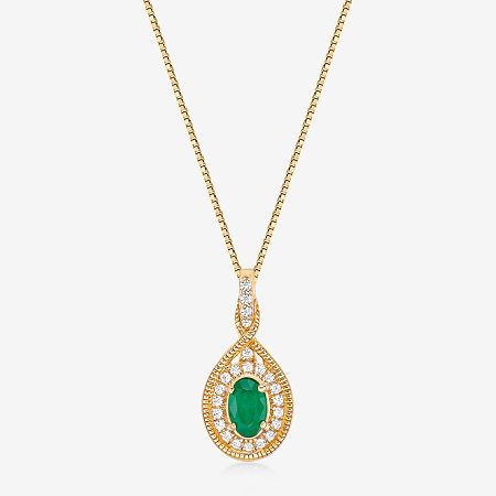 Click here for Womens 1/6 CT. T.W. Genuine Green Emerald 10K Gold... prices