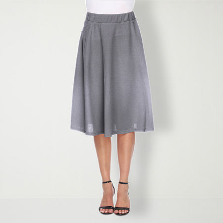 Click here for White Mark Saya Flare Skirt  Large  Gray prices