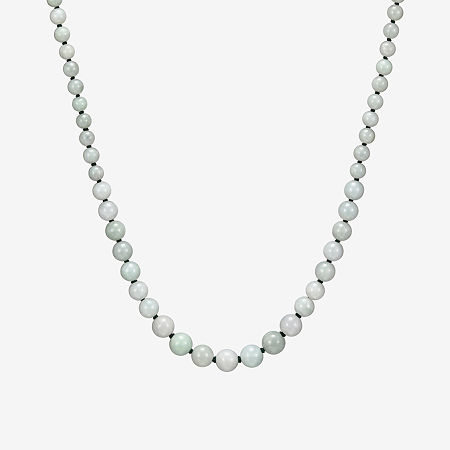 Click here for Womens Green Jade Sterling Silver 18 Inch Beaded N... prices