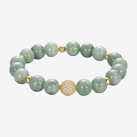 Click here for Womens Genuine Green Jade 18K Gold Over Silver Bea... prices