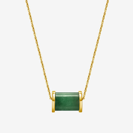 Click here for Barrel Womens Genuine Green Jade 18K Gold Over Sil... prices
