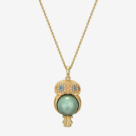 Click here for Owl Womens Genuine Green Jade 18K Gold Over Silver... prices