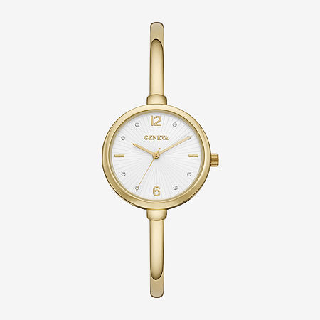 Click here for Geneva Womens Crystal Accent Gold Tone Bangle Watc... prices