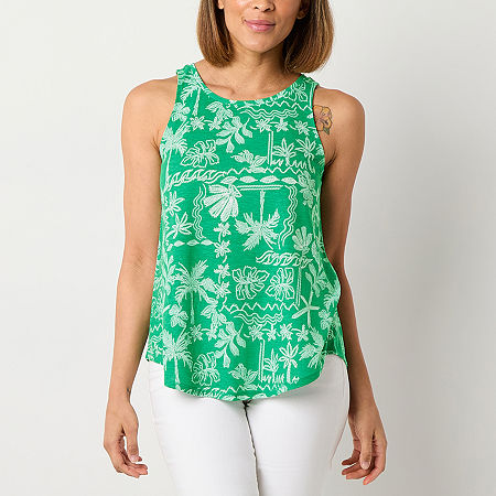 Click here for St. Johns Bay Womens Scoop Neck Sleeveless Tall Ta... prices