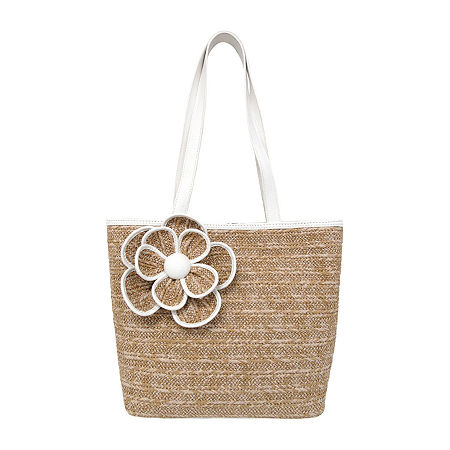 Click here for Bueno of California Straw Floral Tote Bag  One Siz... prices