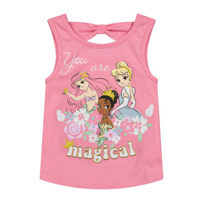 Toddler Girls Round Neck Princess Tank Top, Color: Pink - JCPenney